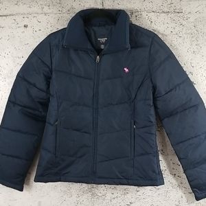 Abercrombie & Fitch | Jackets & Coats | Abercrombie Fitch Navy Down Chevron Puffer M | Poshmark